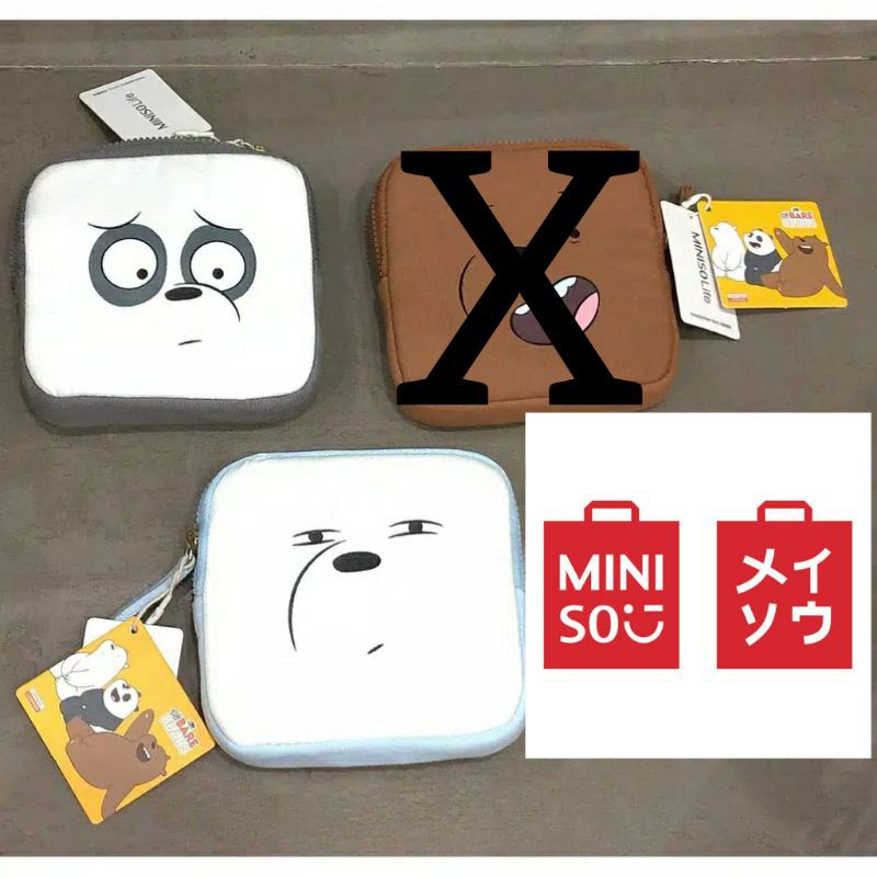MINISO X WE BARE BEARS! 3WRN. SQUARE COIN PURSE WBB. Miniso coin purse ...