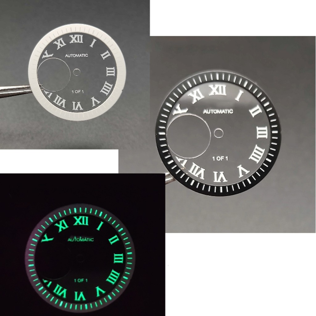 28.5MM Transparent Hollow Watch Dial Green Luminous Dial for NH38 ...