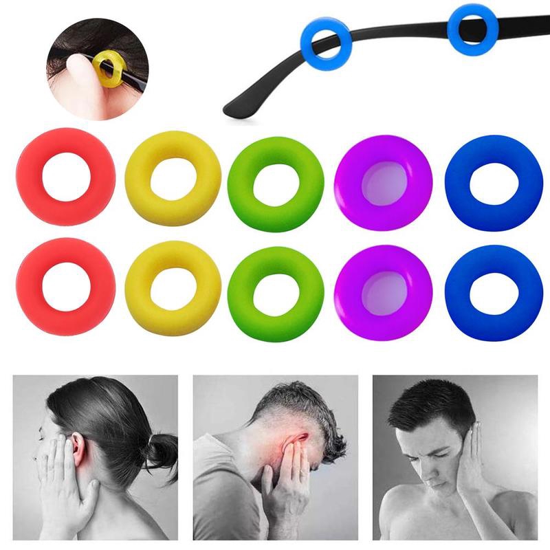 10 Pairs Soft Silicone Anti-Slip Eyeglasses Mini Round Retainers Holder ...