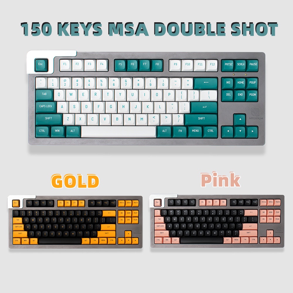 150 Keycaps DOUBLE SHOT MSA Profile Minimalist keycap For Mechanical ...