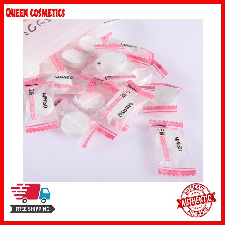 Combo of 10 Japanese Miniso Compressed Paper Masks (queen cosmetics ...