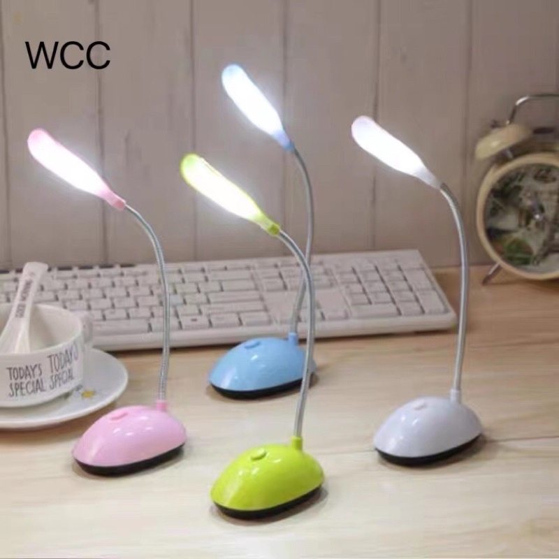 Mini LED Portable Table Lamp Flexible Reading Desk Light Battery ...