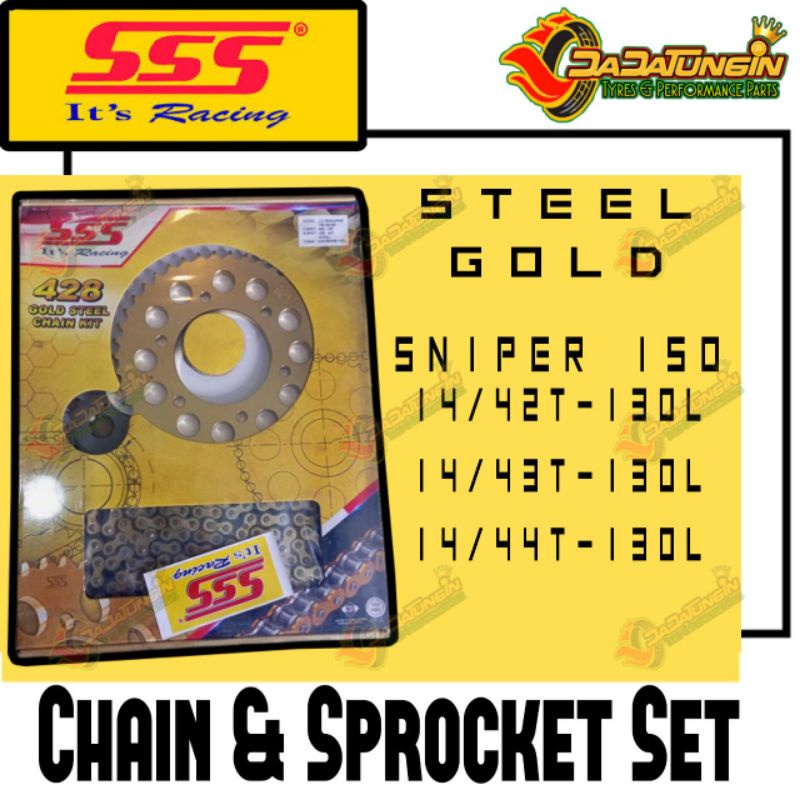 SSS Chain Set For Yamaha Sniper 150/155 Steel Gold(Gold) | Shopee ...