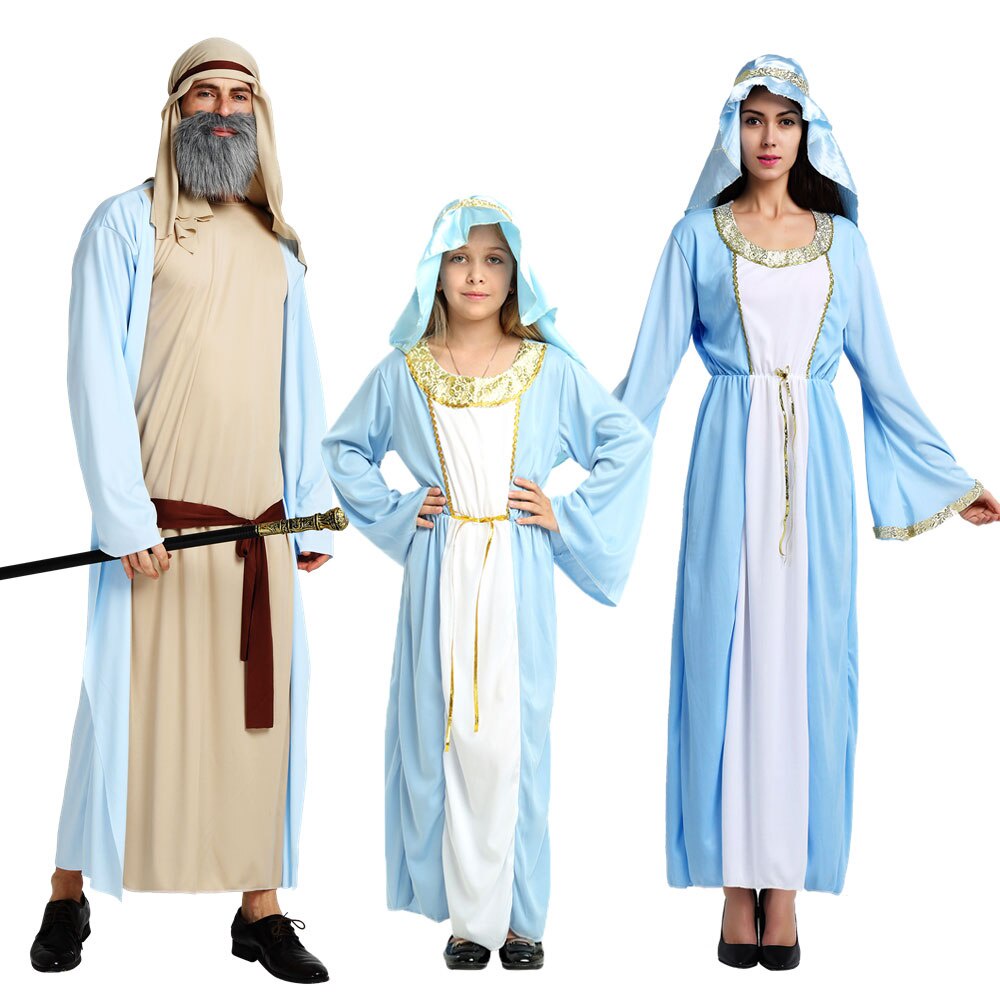 Purim Halloween Costumes Adult Men Shepherd Saint Joseph Costume Women ...