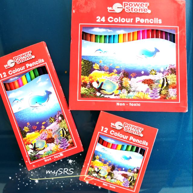 Power Stone Colour Pencils 12pcs short/ 12pcs long/ 24pcs | Shopee ...