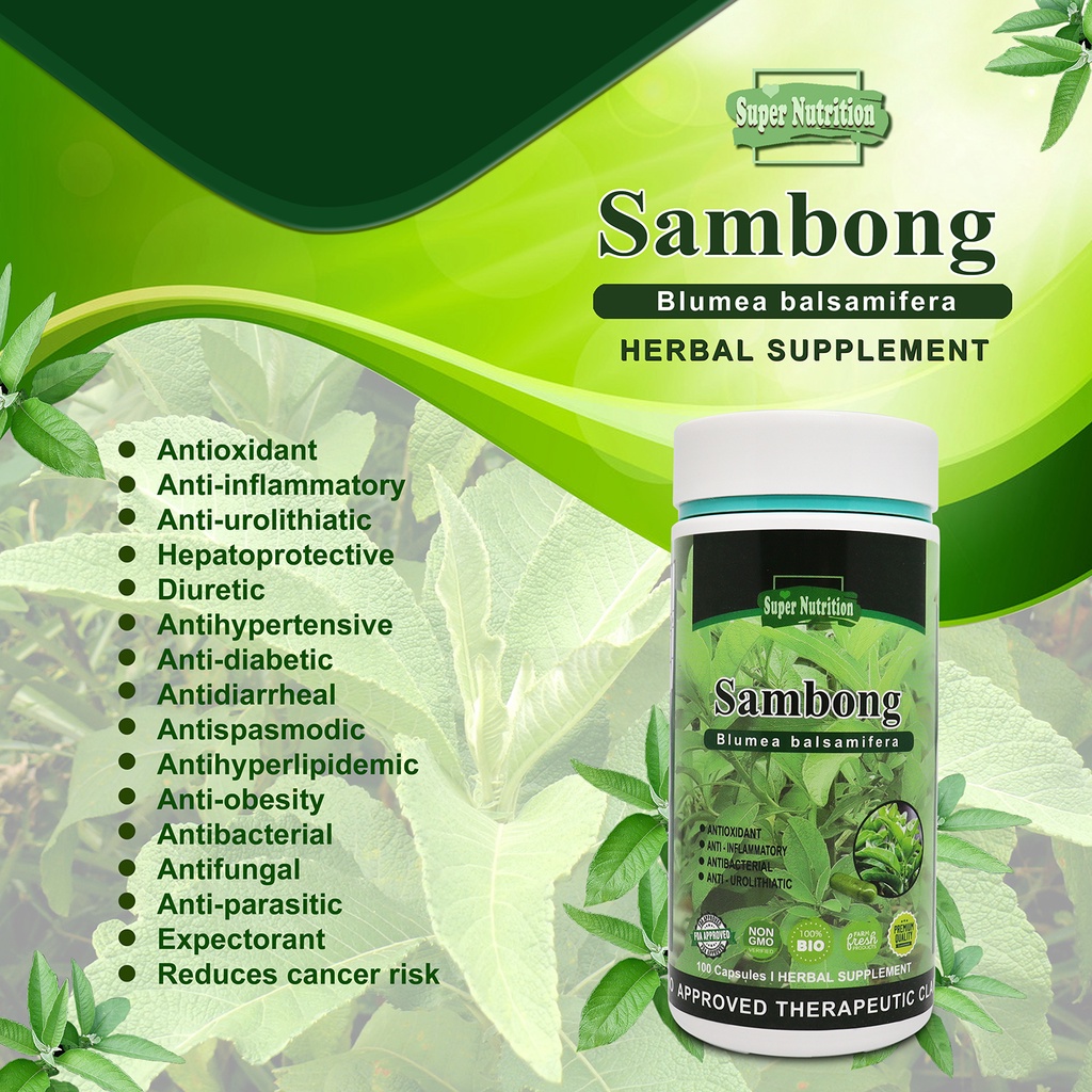 100% Natural Sambong Food Supplement 100 Capsules | Shopee Philippines