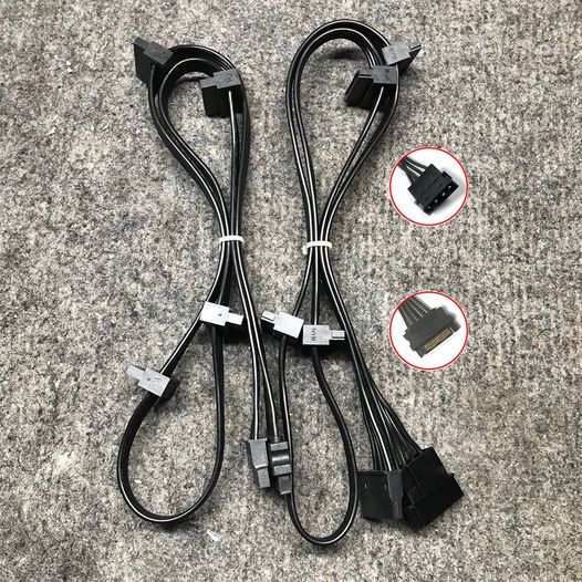 Hard drive power splitter cable with 1 IDE and Sata port to 5 Sata ...