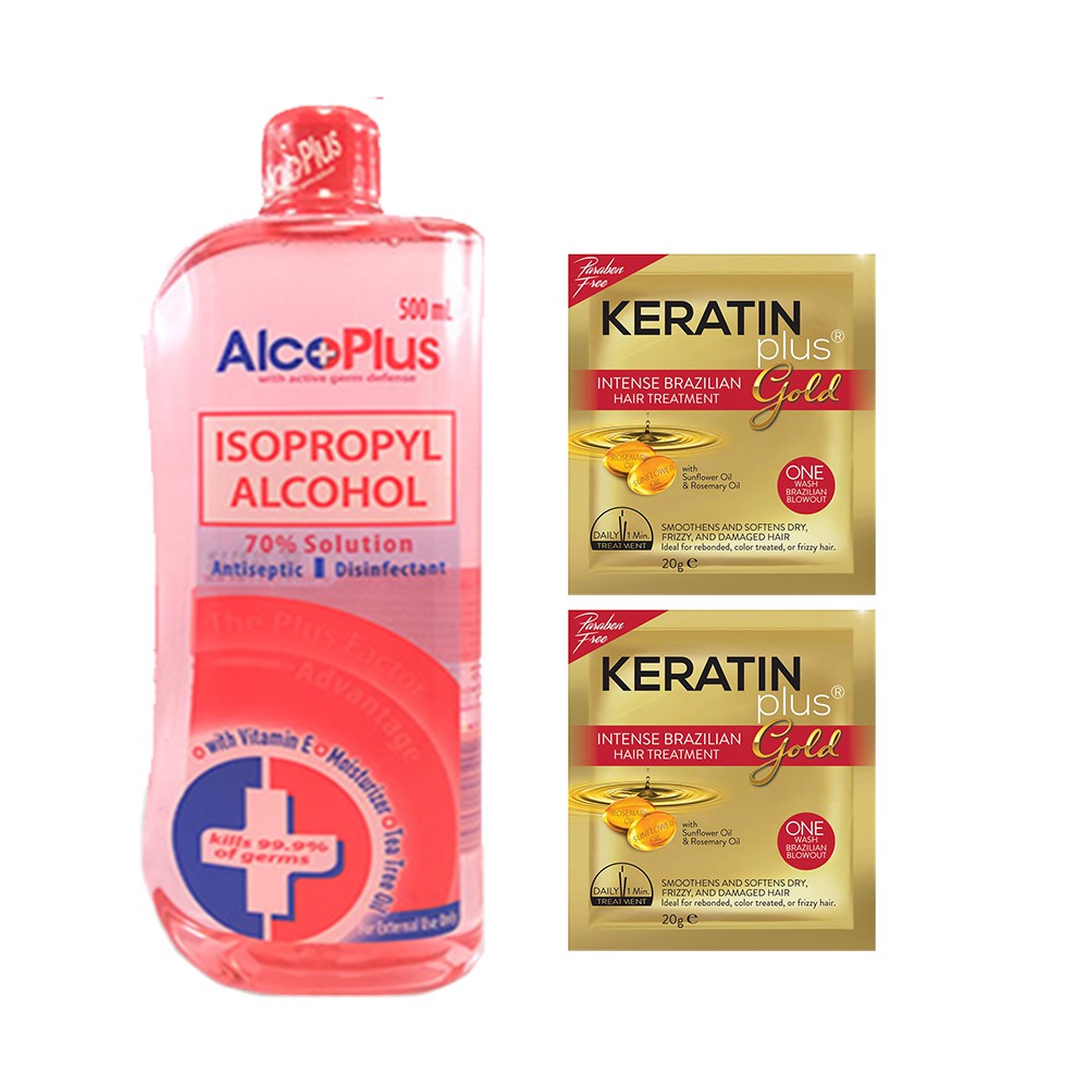 AlcoPlus Isopropyl Red 70% Alcohol 500ml with Free 2 sachets ...