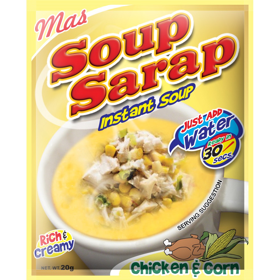 Mas Soup Sarap Instant Chicken & Corn 20G X 20Pcs | Shopee Philippines