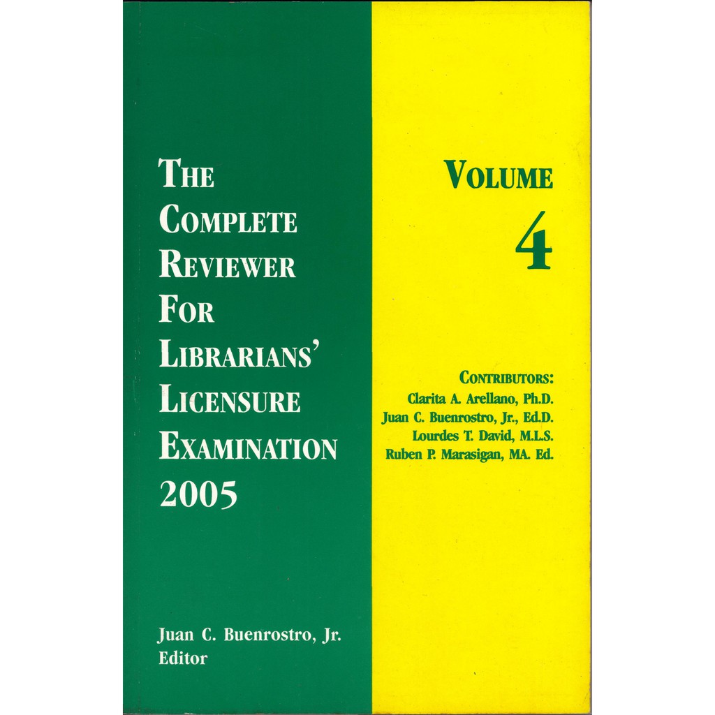 The Complete Reviewer for Librarians' Licensure Examination Vol. 4 ...