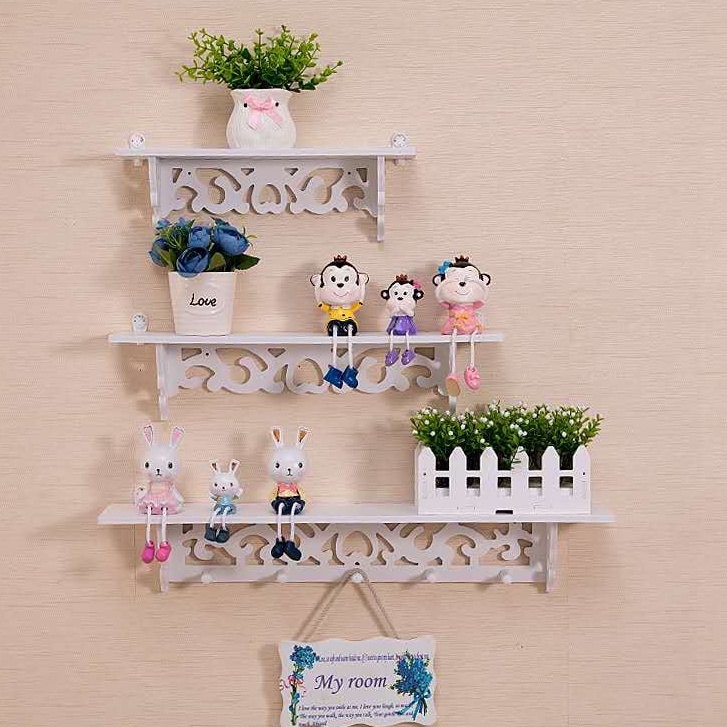 3Pcs Wall Shelf Display Hanging Rack Storage Goods Holder Home Decor ...