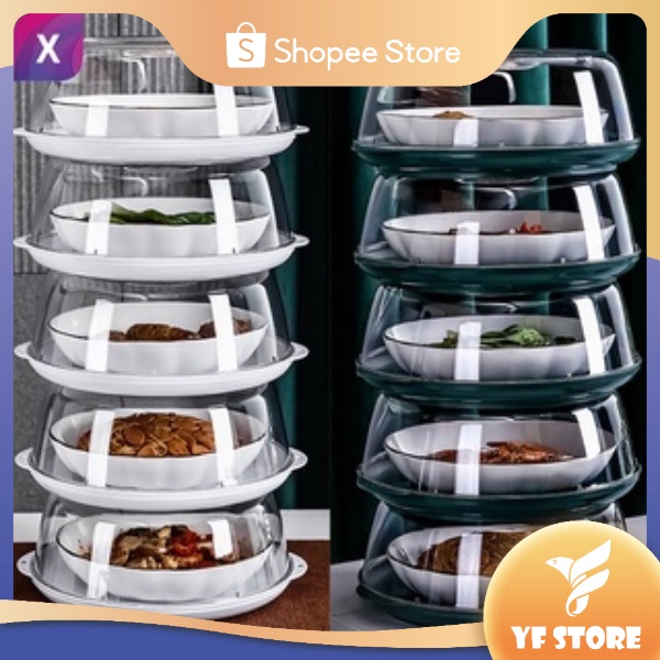 3/5 Layer Food Keeper Warm Keeper Food cover Transparent Stackable Dish ...
