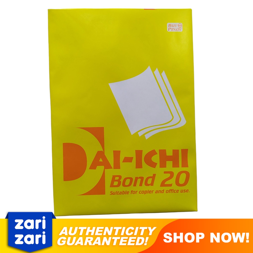 Dai-ichi Bond Paper Short / Long / A4 Substance 20 70 GSM 500pcs | Shopee Philippines