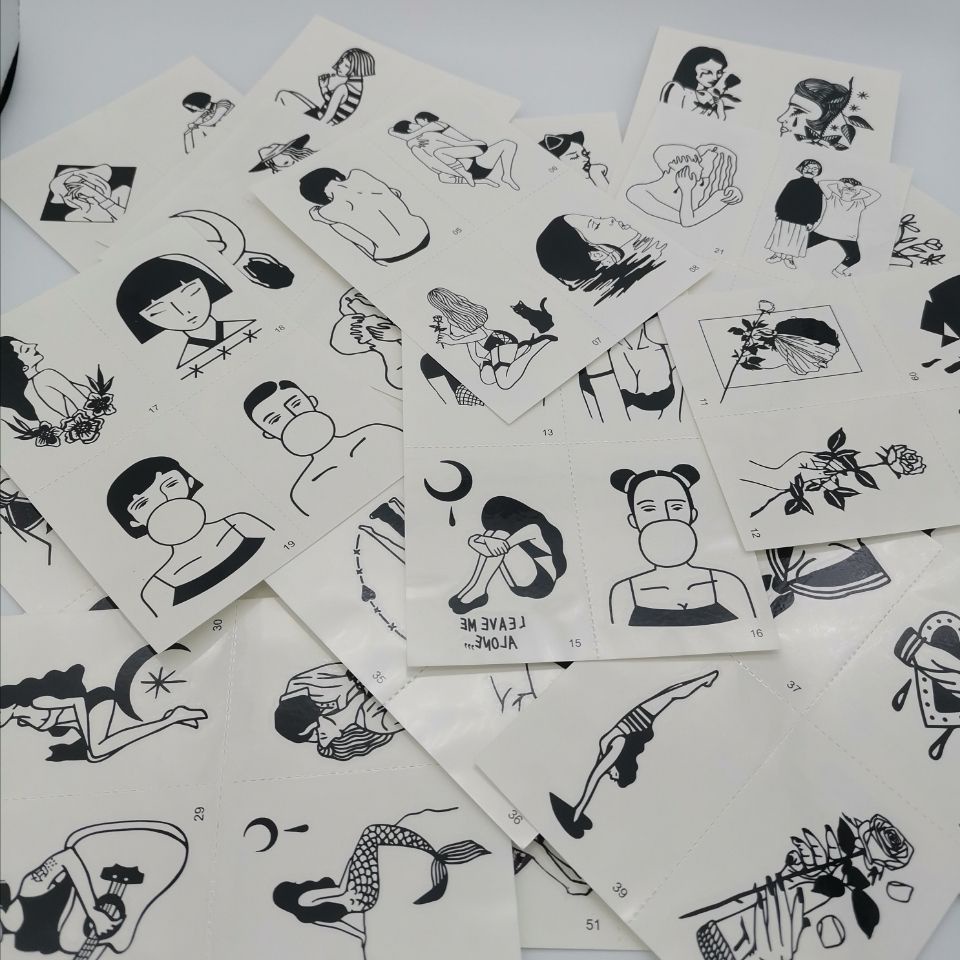 20 Set Dark Series Tattoo Stickers Arm Tattoo Stickers Big Picture Men ...