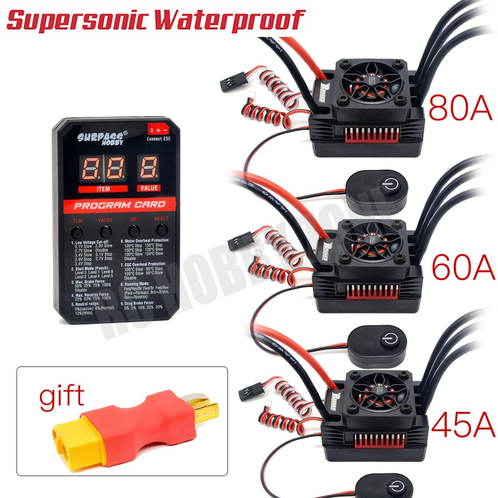 Rocket Supersonic 45A 60A 80A Brushless ESC Waterproof Brushless Speed ...
