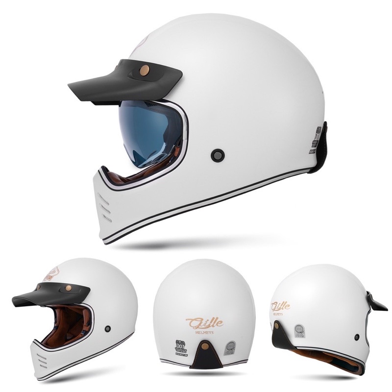GILLE CLASSIC RETRO HELMET with LOTS OF FREEBIES | Shopee Philippines