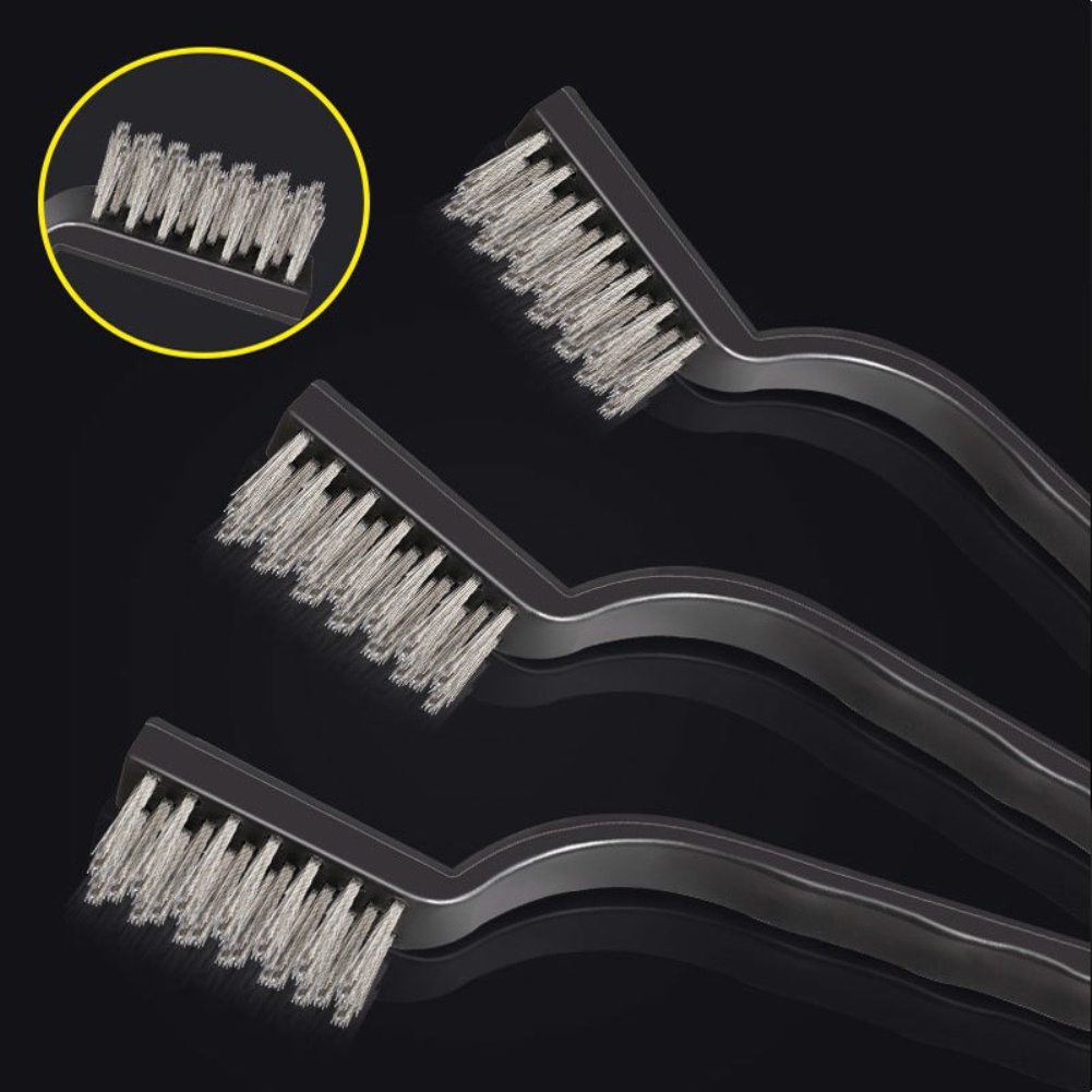 4PCS Toothbrush Type Stainless Steel Wire Brush Household Kitchen Stove ...