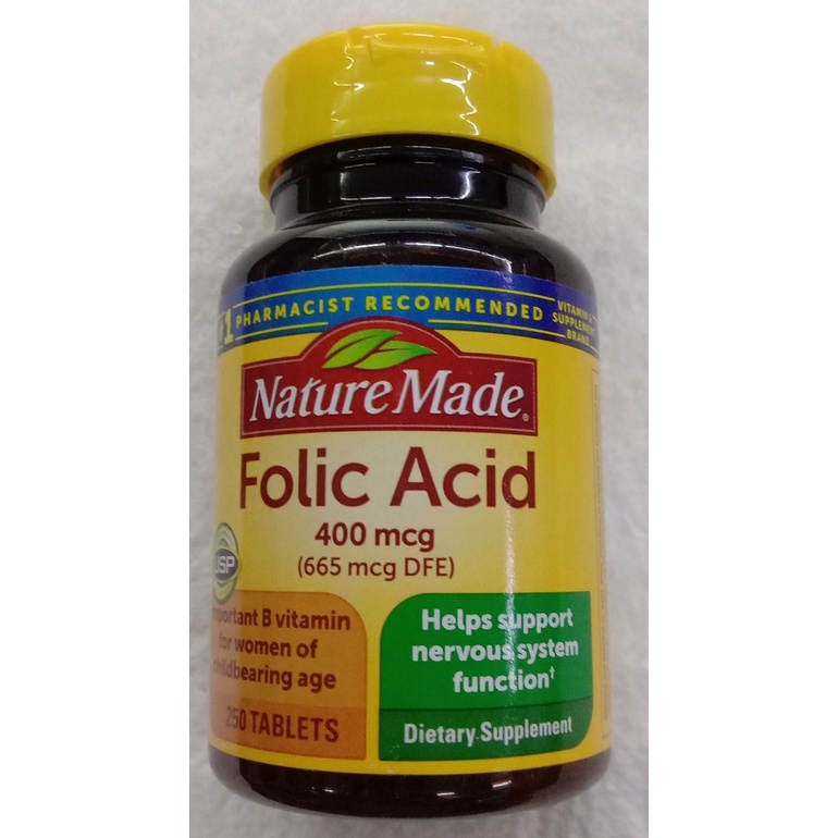 NATUREMADE FOLIC ACID 400mcg 250tablets | Shopee Philippines