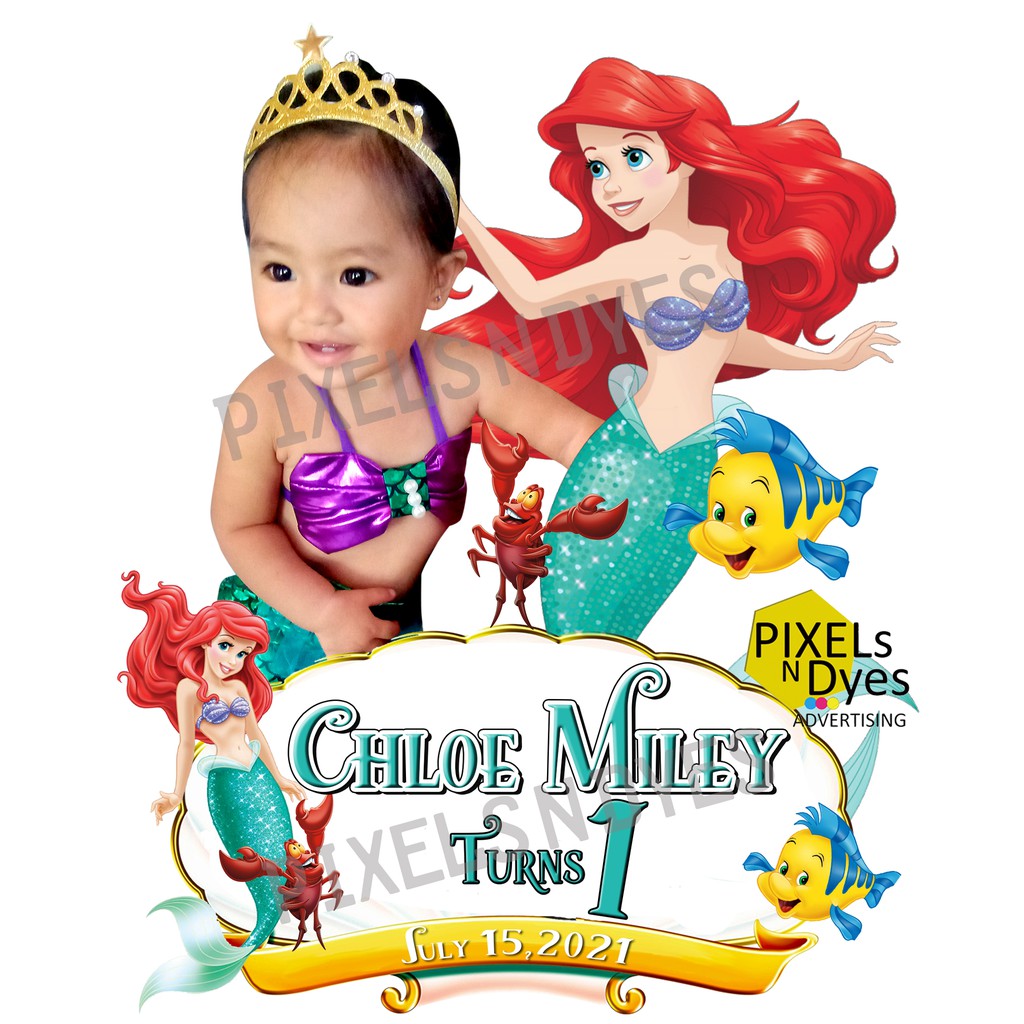 Little Mermaid Party Personalized Photo Standee 15inches &24inches/2ft ...