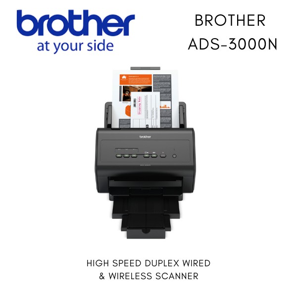 Brother Scanner ADS-3000N High Speed Duplex Wired & Wireless Scanner ...
