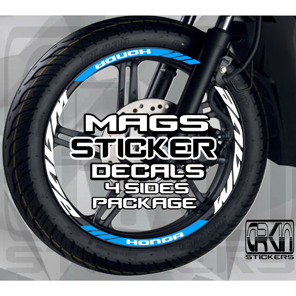 Honda wave mags sticker set front and back good for 2 wheels | Shopee ...