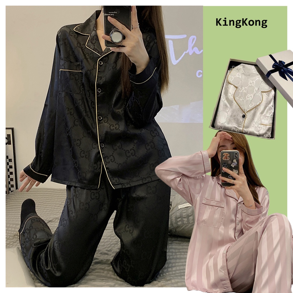 M-5XL Terno Pajama for Woman Plus Size Sleepwear for women Silk Pajamas ...