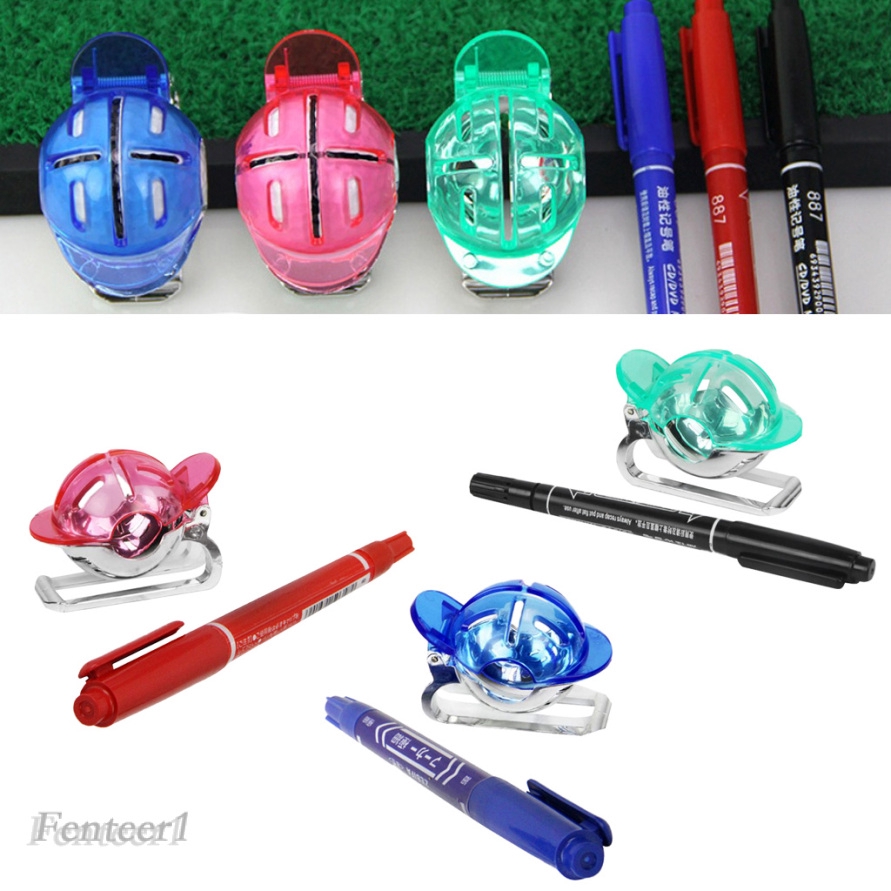 Golf Clip Marker Template Alignment Marks Tool Putting Aid w/Pen ...