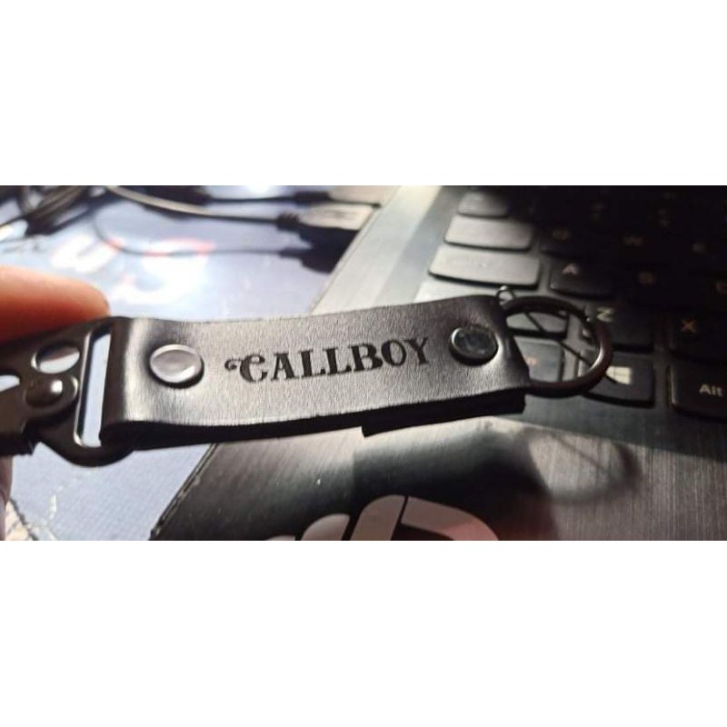 Personalized Black Pure Leather Keychain | Shopee Philippines