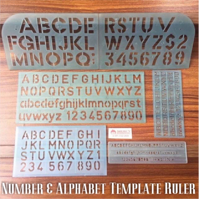 Letter & Number Ruler Templates ABC Lettering Stencil set Mall Mall ...