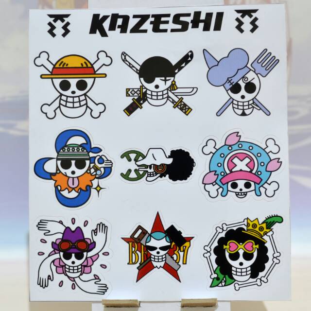 Sticker Set/One Piece Anime Sticker Logo Mugiwara Waterproof | Shopee ...