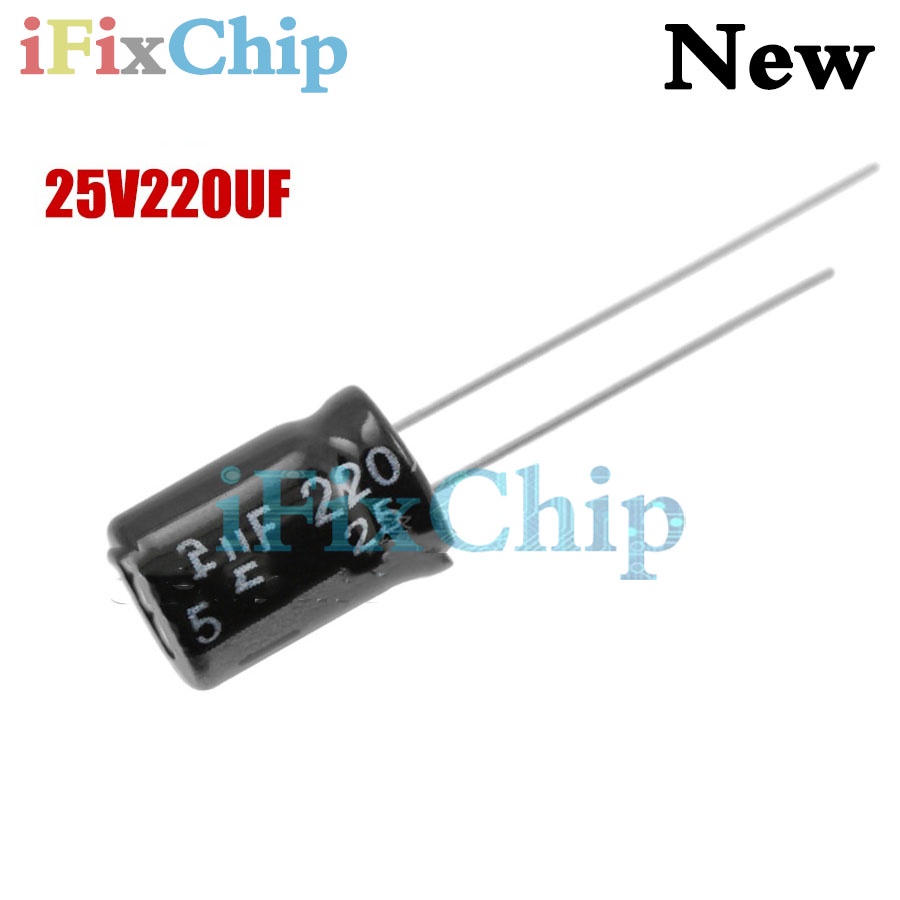 50PCS Higt quality 25V220UF 6*12mm 220UF 25V 6*12 Electrolytic ...