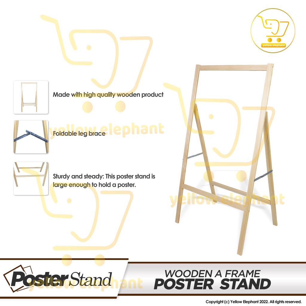 Wooden Poster Stand, Poster Size 60cmW x 90cmH Menu Sign Board Banner ...