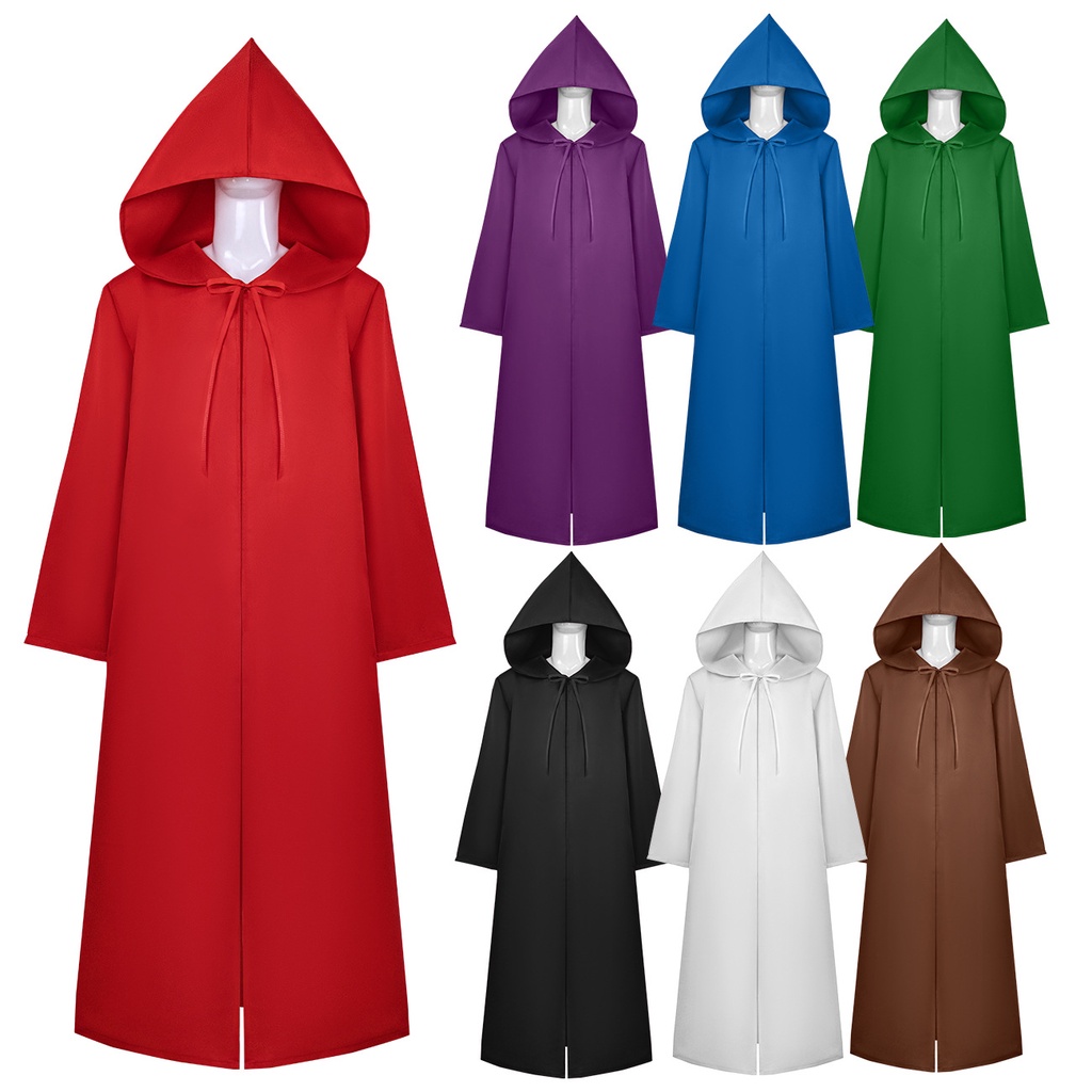 Halloween Death wizard Cloak Monk Hooded Robes Cloak Cape Friar ...