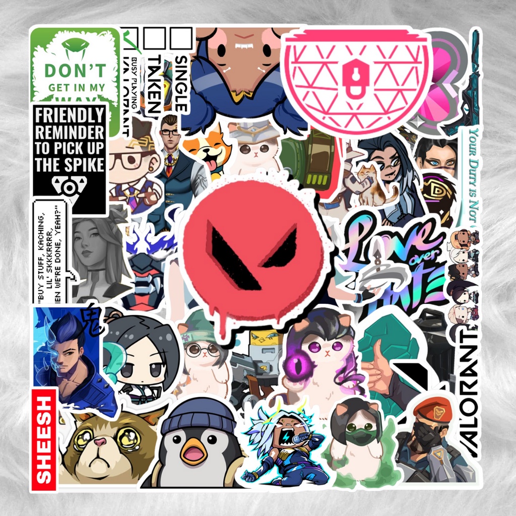 50 PCS| VALORANT STICKERS RIOT GAMES VALORANT JETT SAGE BRIMSTONE ...