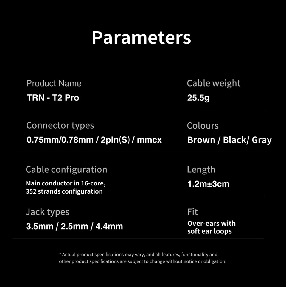 TRN T2 PRO 16 Core Silver Plated HIFI Upgrade Cable 3.5/2.5/4.4mm Plug ...