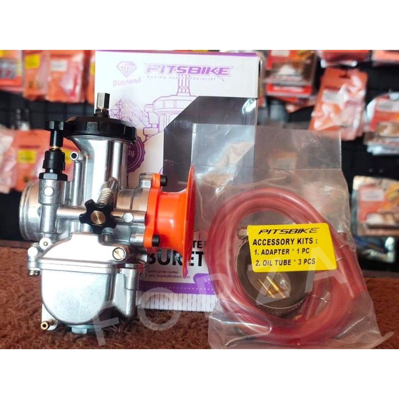 PITSBIKE EVO FLAT Carb CARBURETOR Flatslide PWK Diamond Carb Carburator ...