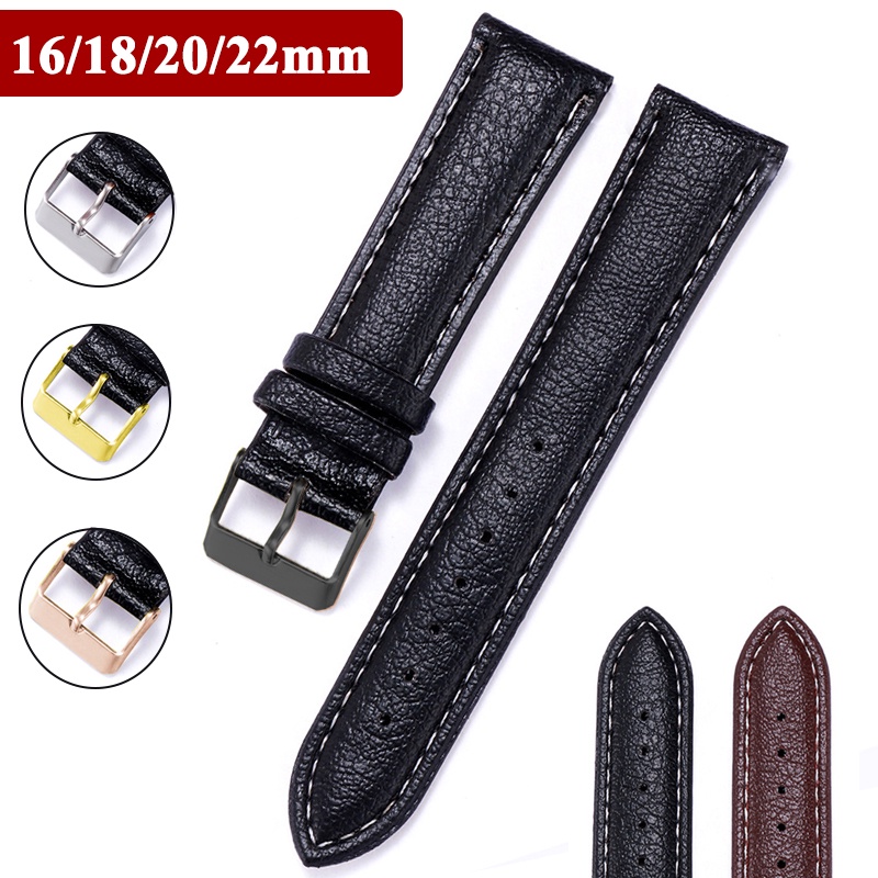 Litchi Pattern Watch Strap Leather Strap 18mm 20mm 22mm Wristband ...