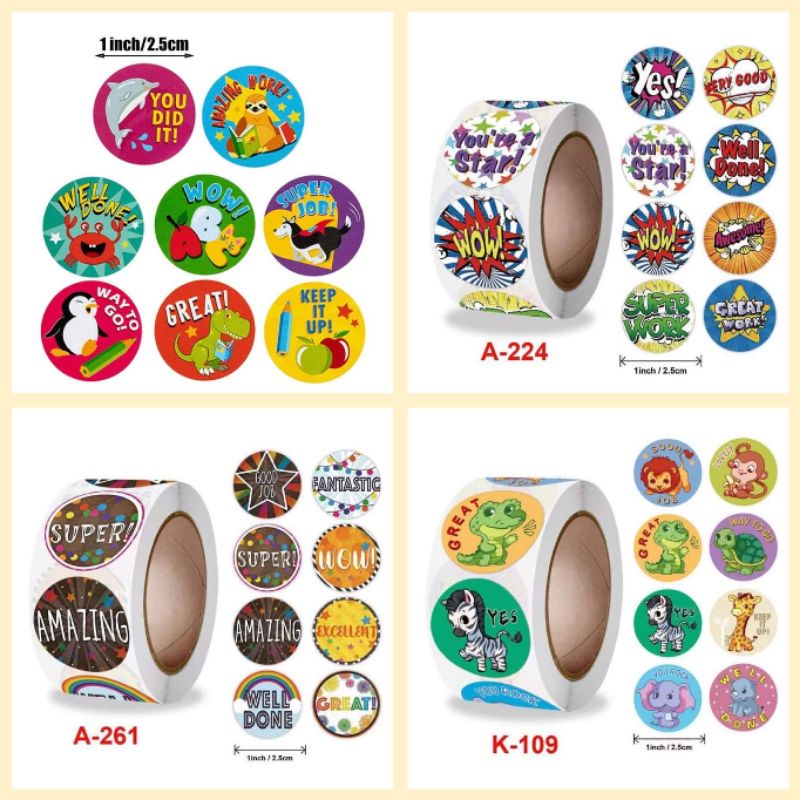 REWARDS APPRECIATION STICKERS 1 INCH 100 PIECES PER PACK *NAKA FOLD ...