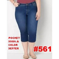NEW Arrival #561 AUGUST TOKONG big/plus size Highwaist Denim Strechable as ever w/bleachin dsgn ...
