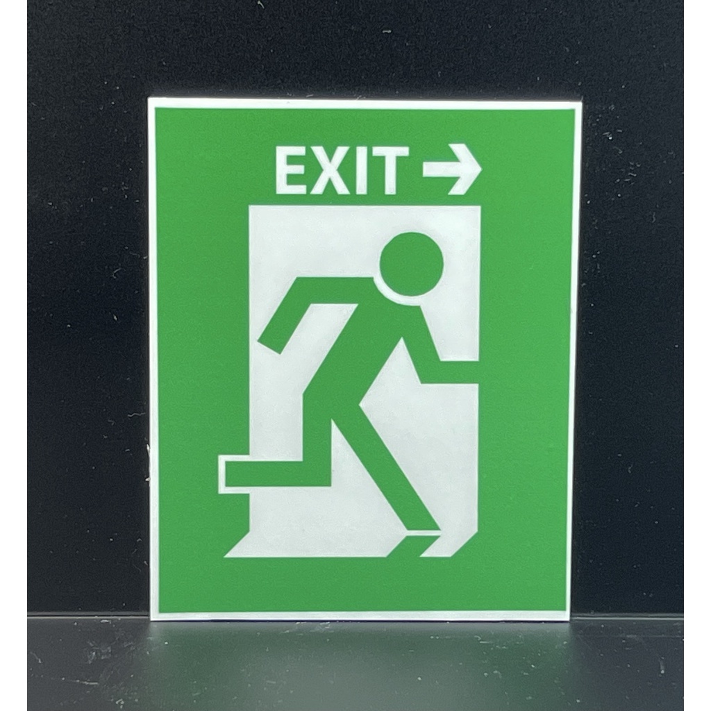 EXIT with RIGHT ARROW SIGN/SIGNAGE | 80mm x 100mm | DIRECTION SIGN ...