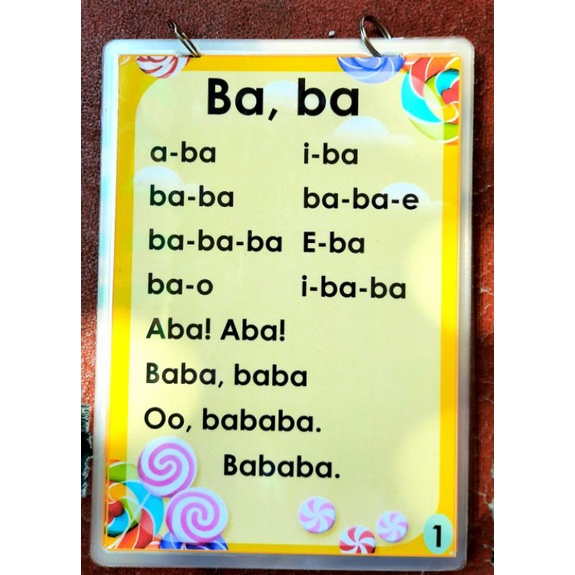 LAMINATED READING PAGBASA CHARTS BUNDLE RING BIND SET (ENGLISH OR ...