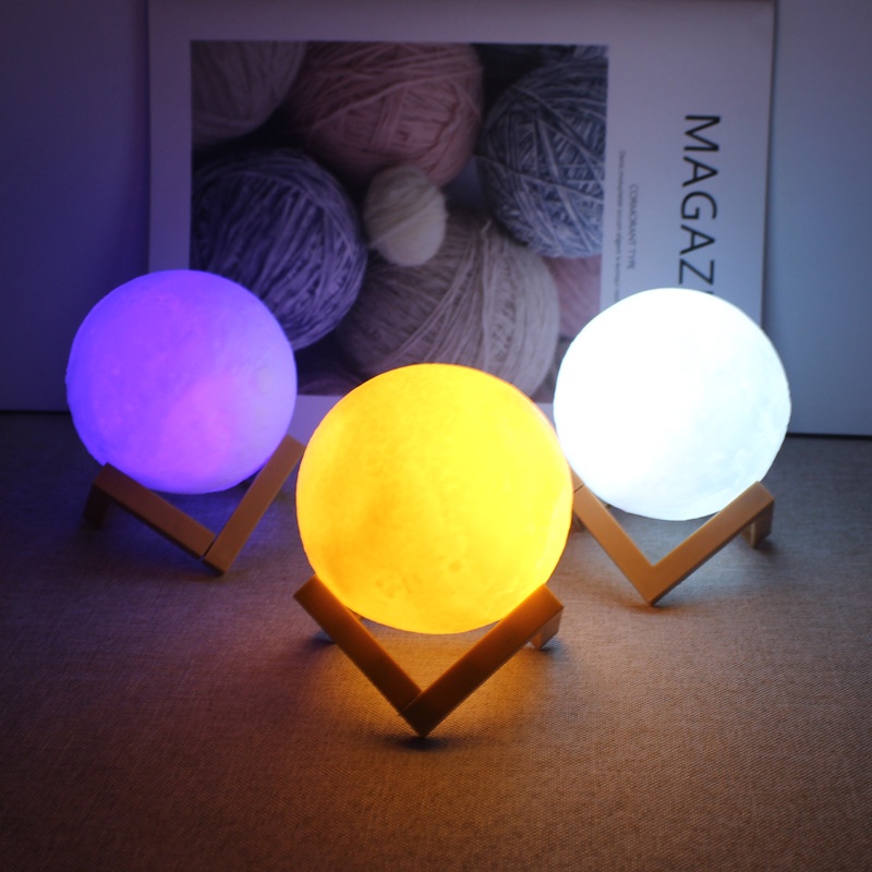 LED Moonlight Bedroom Bedside Lamp Decorative Lamp Star Light Moon ...
