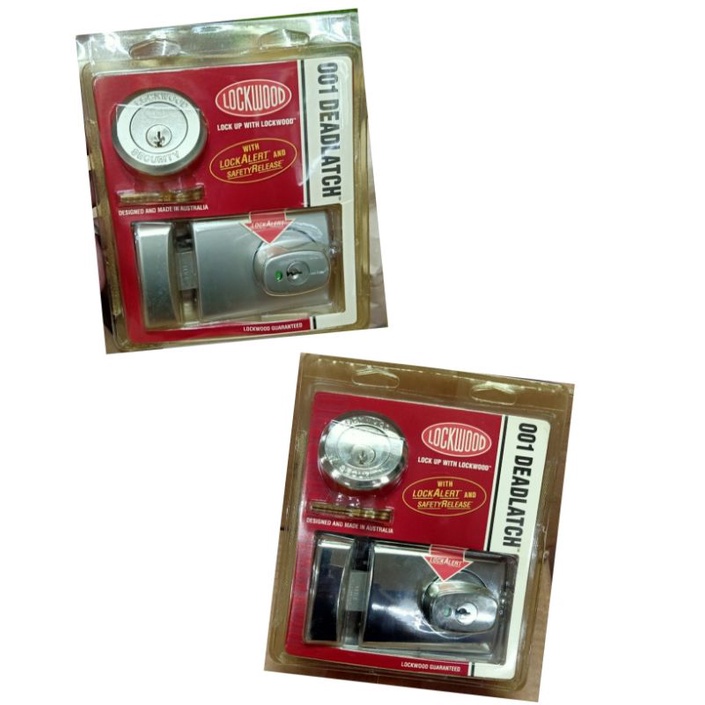 Lockwood 001 Double Cylinder Deadlatch 001 Satin Chrome , Bright Chrome ...