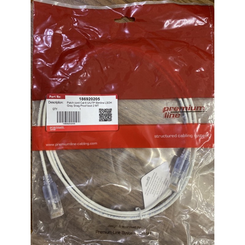 Premium Line | 2 Meters | Patch Cord | CAT6 U/UTP Slimline LSOH Snag ...