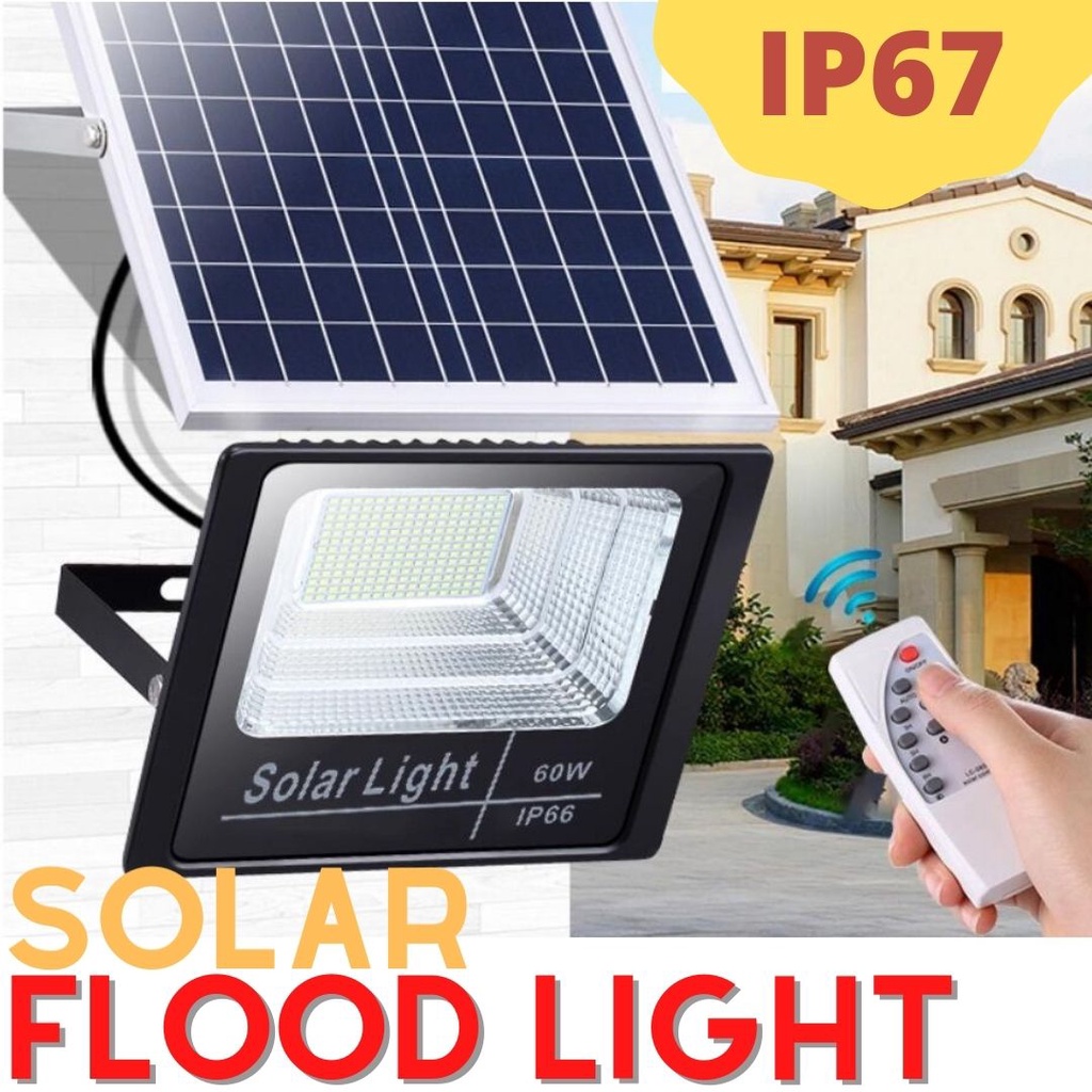 HEAVY DUTY Solar Light 60w 100w Energy Saving Solar Light | Shopee ...
