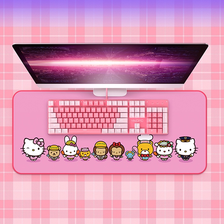 Cute large pink Kitty mouse pad 80x30cm | Shopee Philippines
