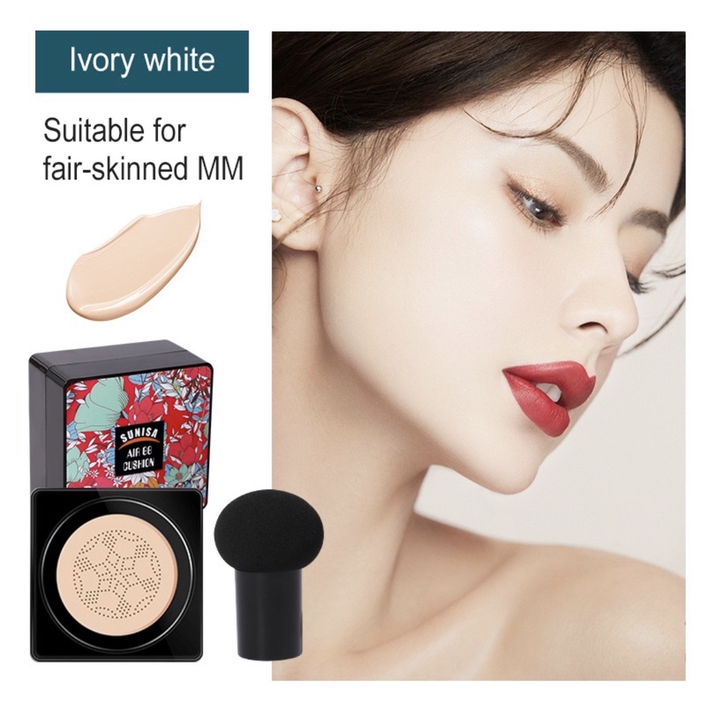 SUNISA Foundation Mushroom Head Air Cushion Waterproof Cream Frost Concealer Oil Control Face ...