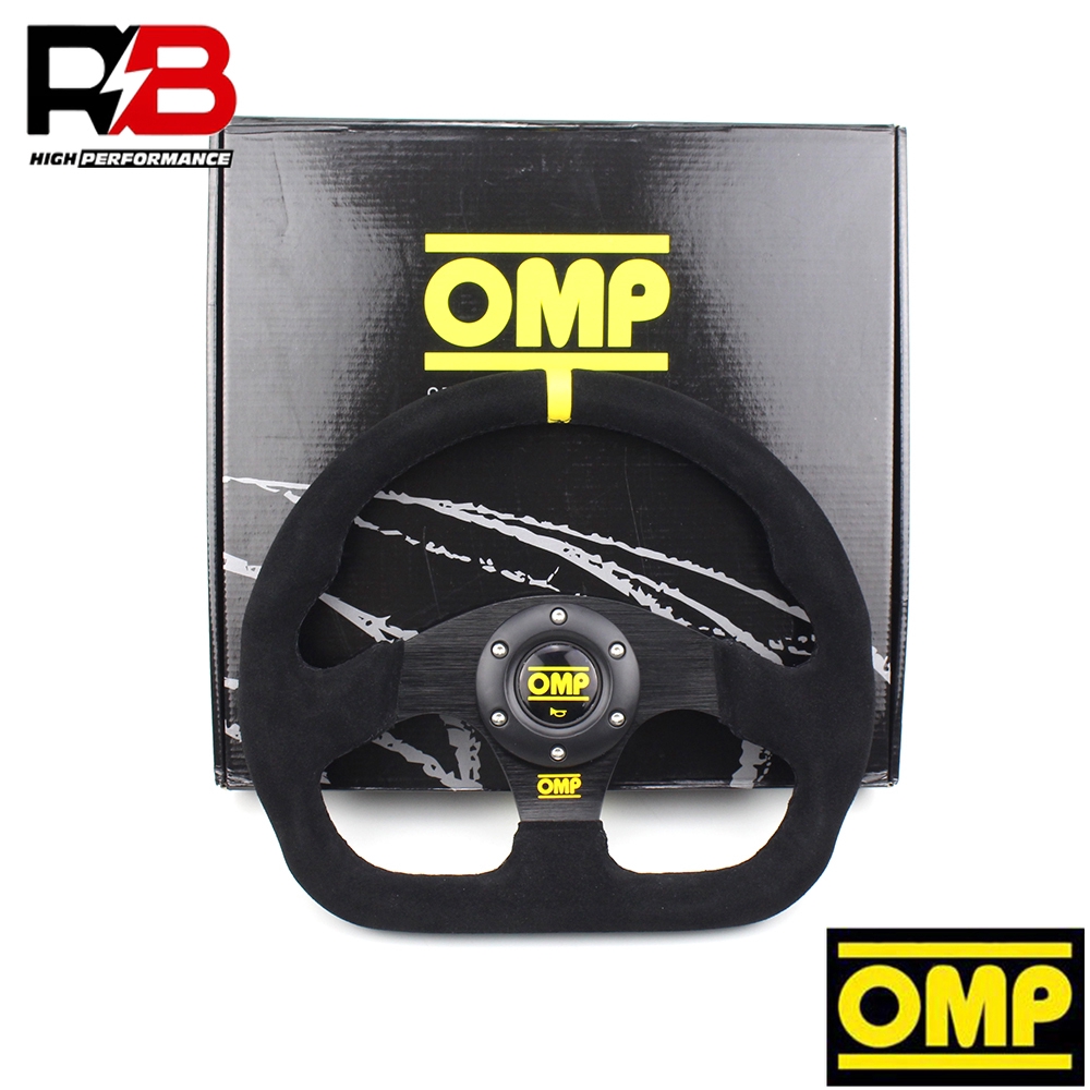 325mm OMP Suede Racing Flat D Shape Steering Wheel Universal Sport Car ...