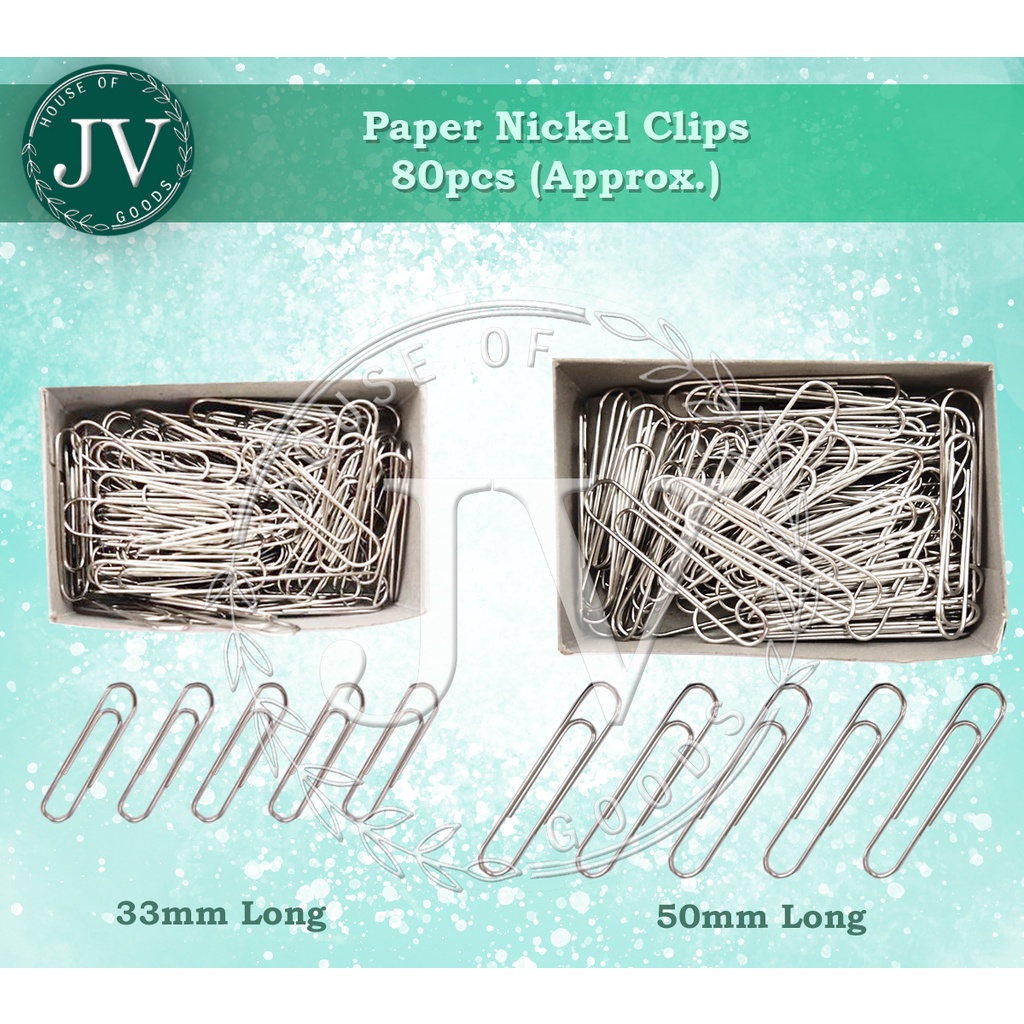 Paper Clips Nickel Plated 33mm / 50mm | Shopee Philippines