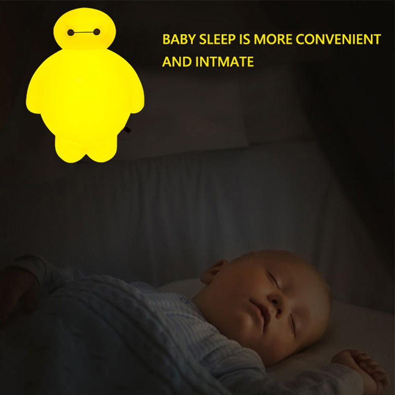 Cute Baymax Night Lights Bedroom Table Lamp Babyroom Wall Light Kids ...